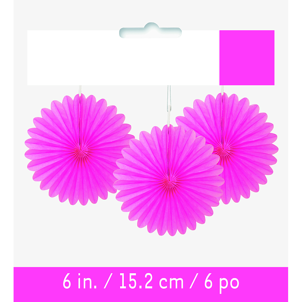 Paperikoriste fan, pinkki 3 kpl - Confetti Oy