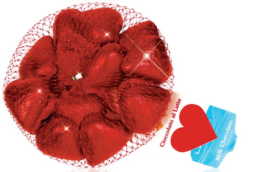 Suklaasydän, punainen 80g - Confetti Oy