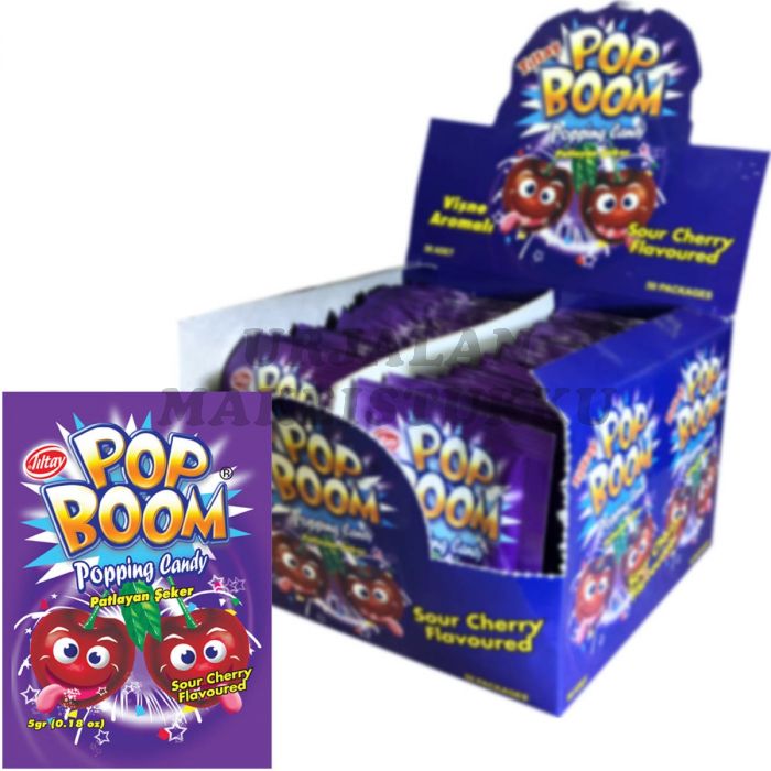 Pop Boom popping candy cherry 1kpl - Confetti Oy
