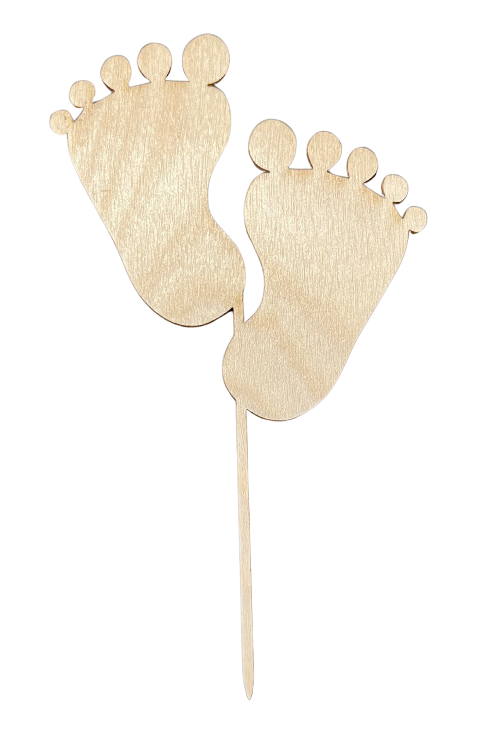 Puinen kakkukoriste, pienet varpaat - Confetti Oy